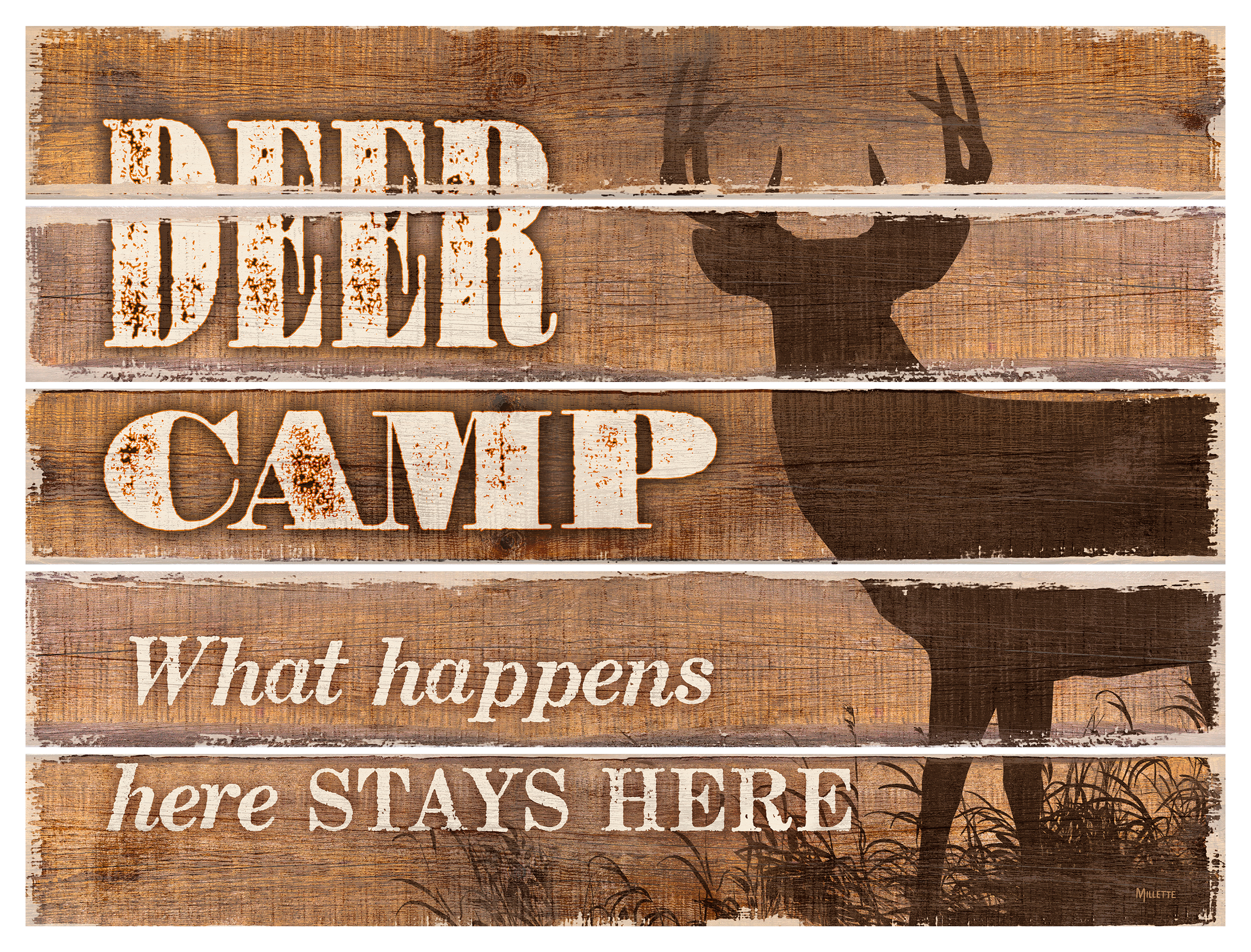 Wild Wings Deer Camp Pallet Wood Sign by Rosemary Millette | Cabela's